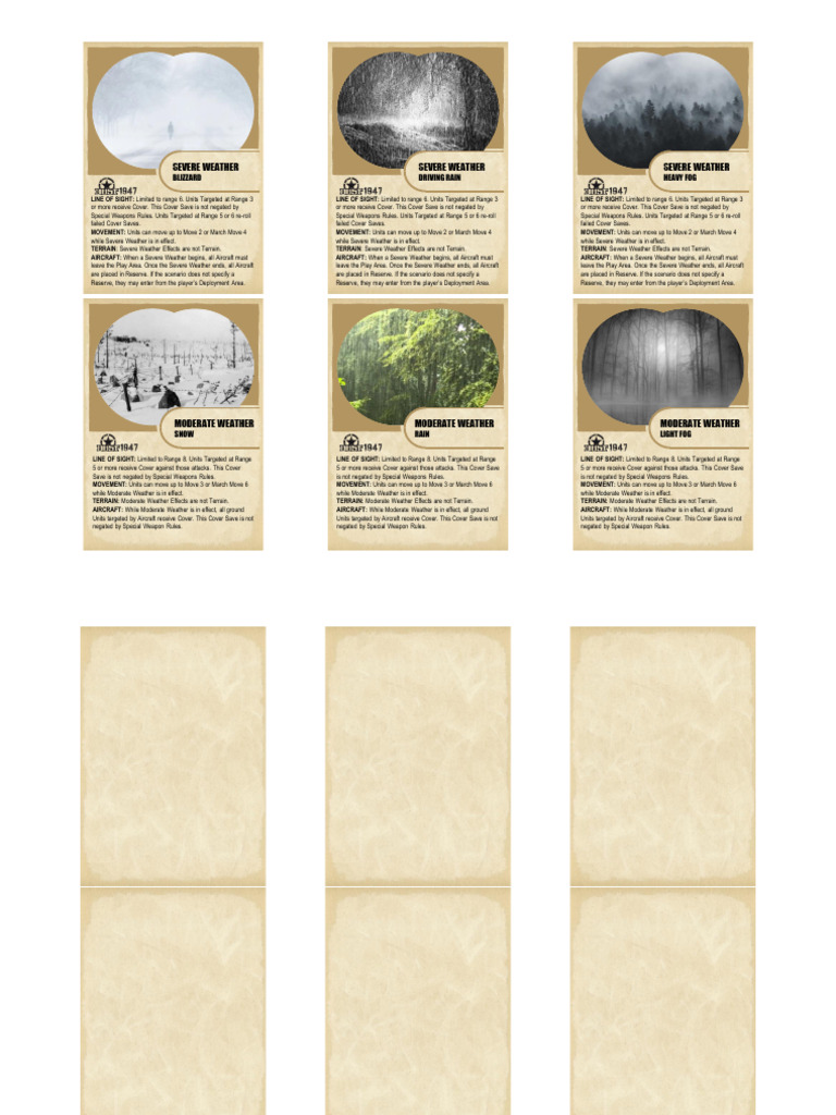DUST 1947 Weather Cards v1 | PDF | Severe Weather | Atmospheric Sciences