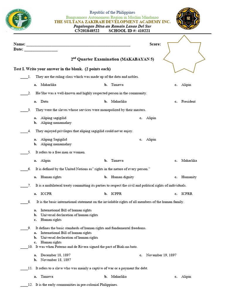 grade-5-2nd-quarter | PDF | Government | Human Rights