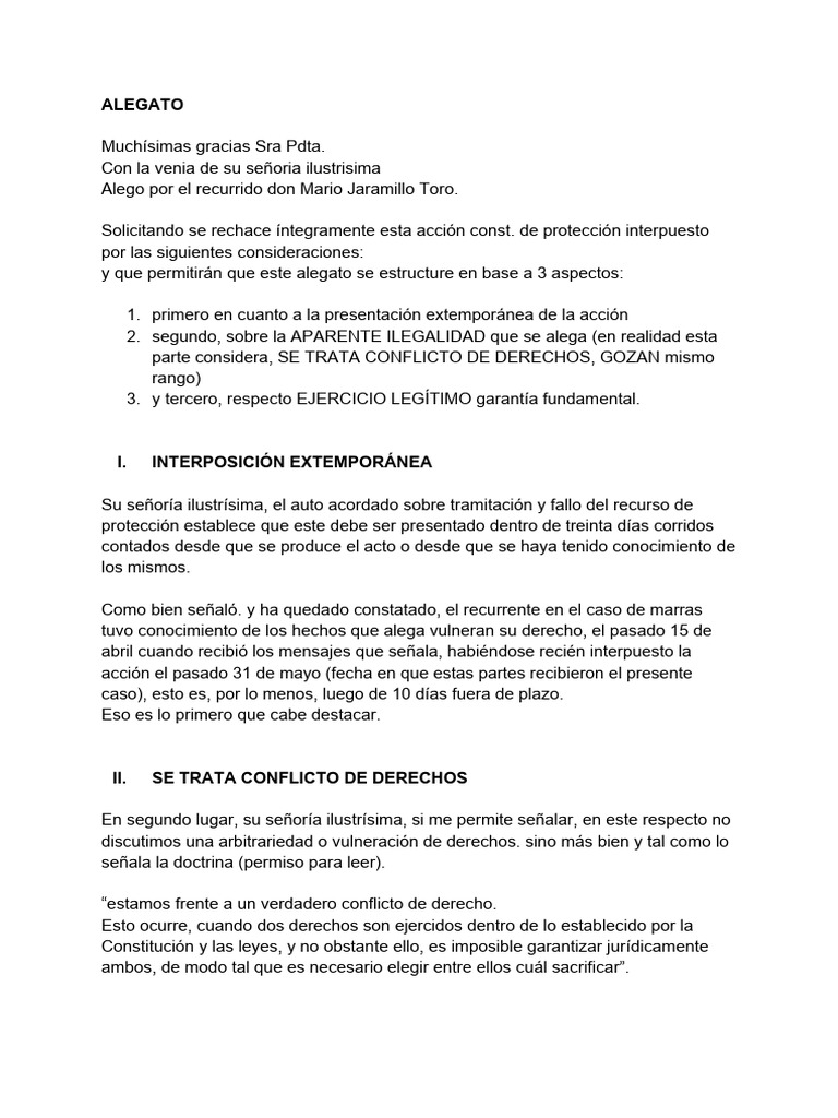 ALEGATO | PDF | Libertad | Derechos