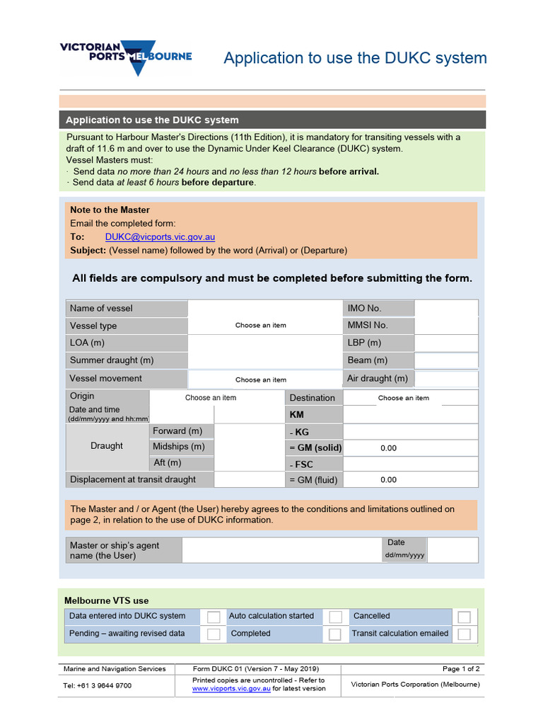 Application to Use the DUKC System (Dukc) | PDF | Shipping