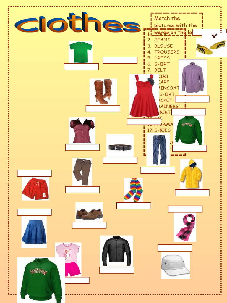 Clothes Fun Activities Games Picture Description Exercises - 20478 | PDF