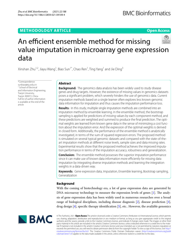 An Efficient Ensemble Method For Missing Value Imputation in Microarray Gene Expression Data ...