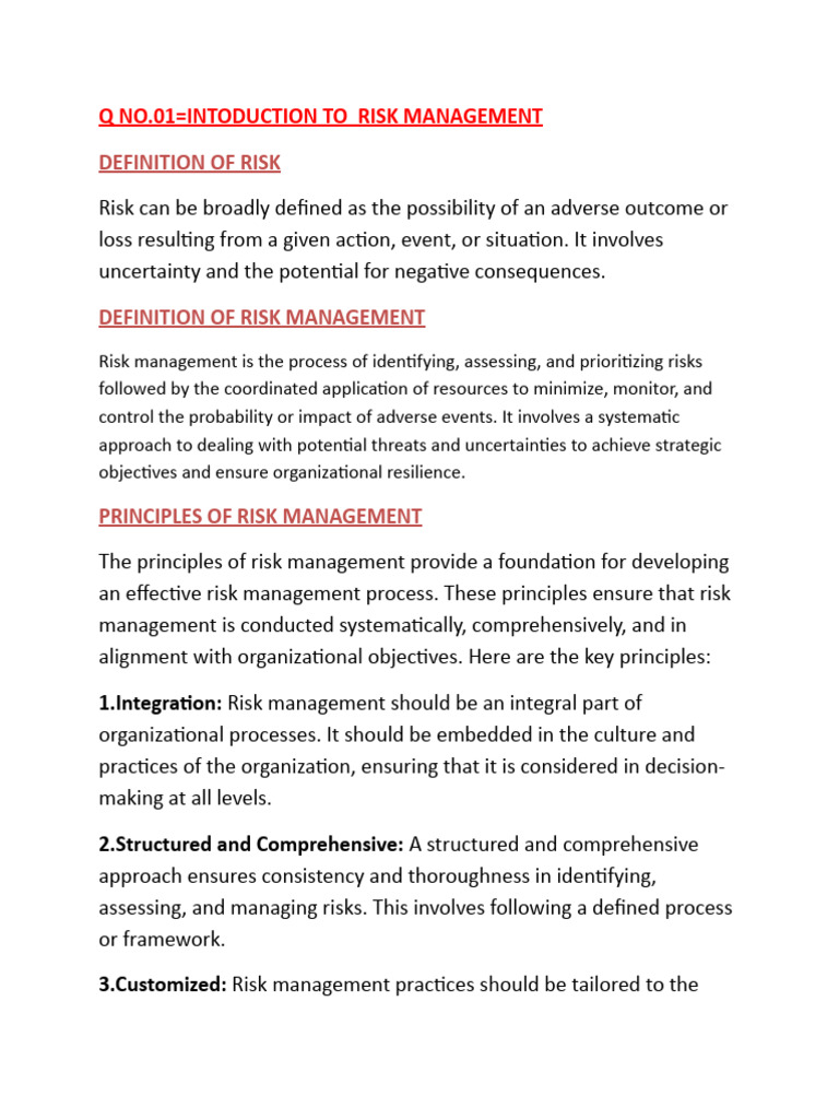Risk Management 2 | PDF | Financial Risk | Risk Management