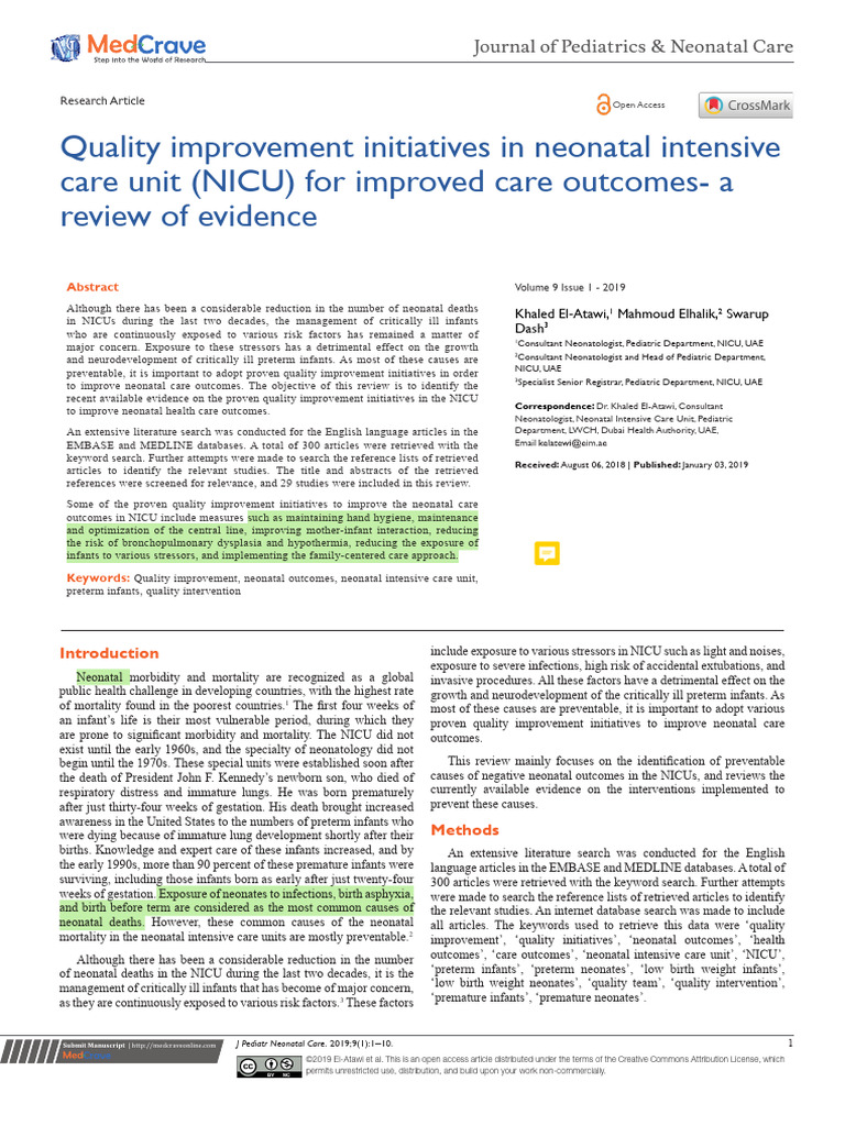 (NICU) for Improved Care Outcomes | PDF | Neonatal Intensive Care Unit ...