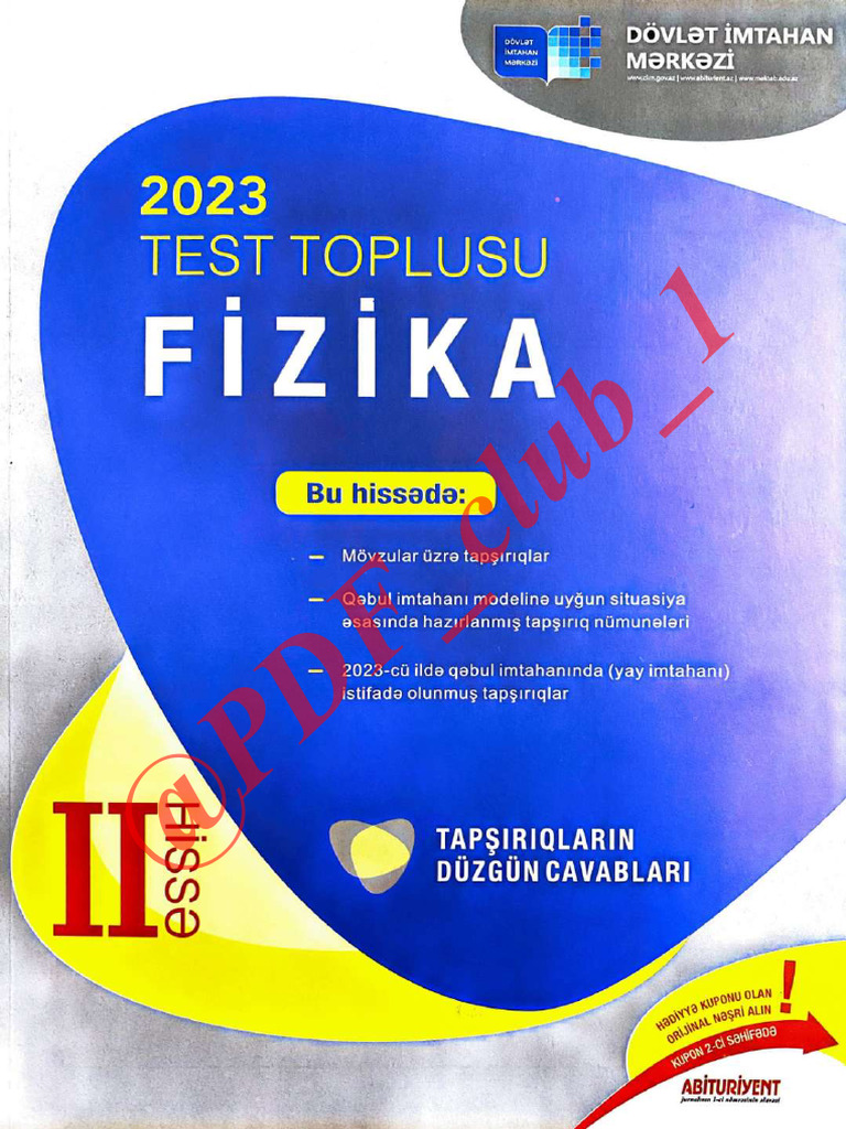 PDF Club 1 Fizika Dim II Hisse 2023 | PDF