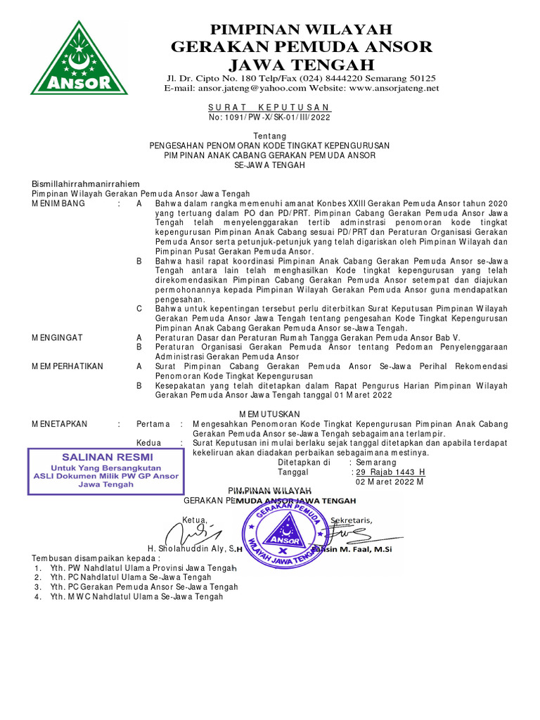 Kode PAC Se-Jawa Tengah | PDF