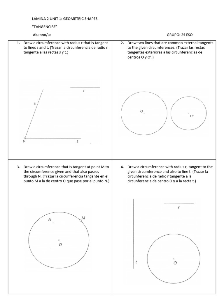 Instrucciones Lámina 2 Tangencies | PDF