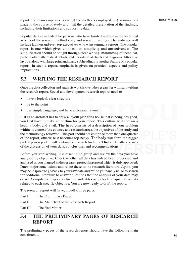 Research Report Writing Guide | PDF | Methodology | Human Migration