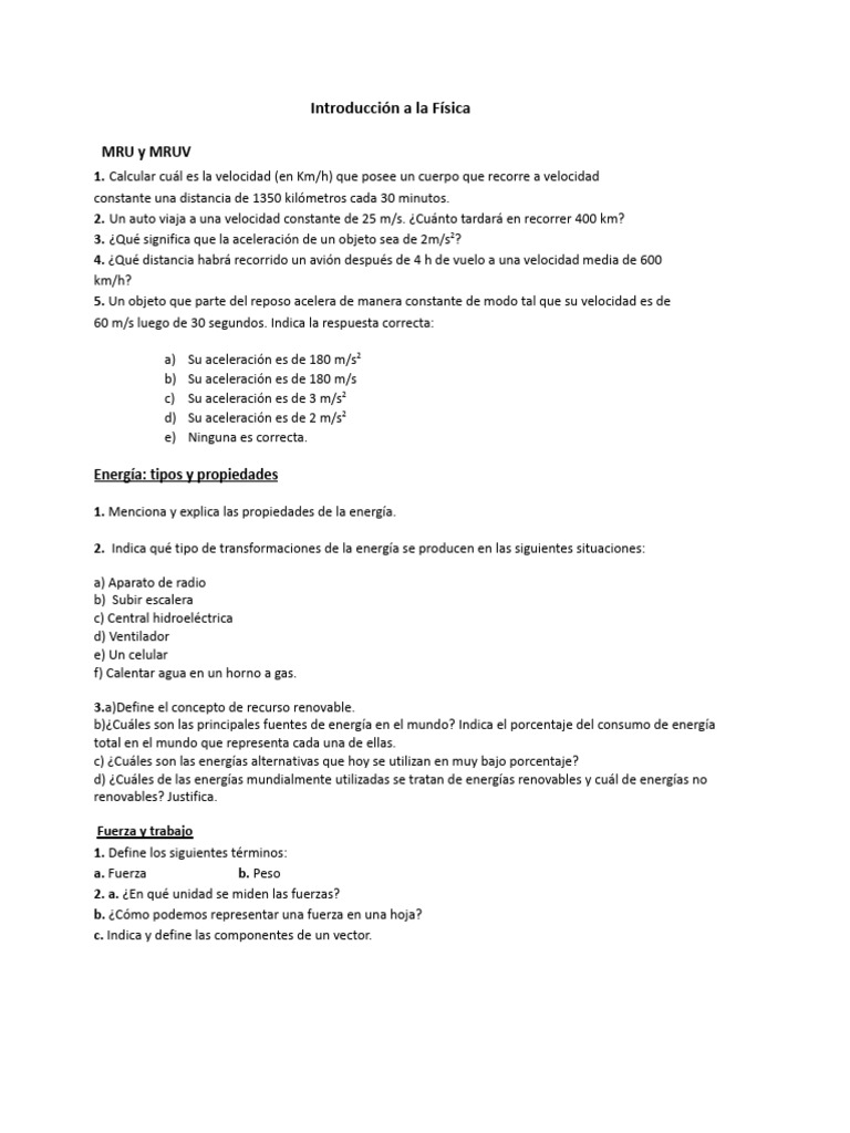 Previa Introducción A La Física | PDF | Electricidad | Corriente eléctrica