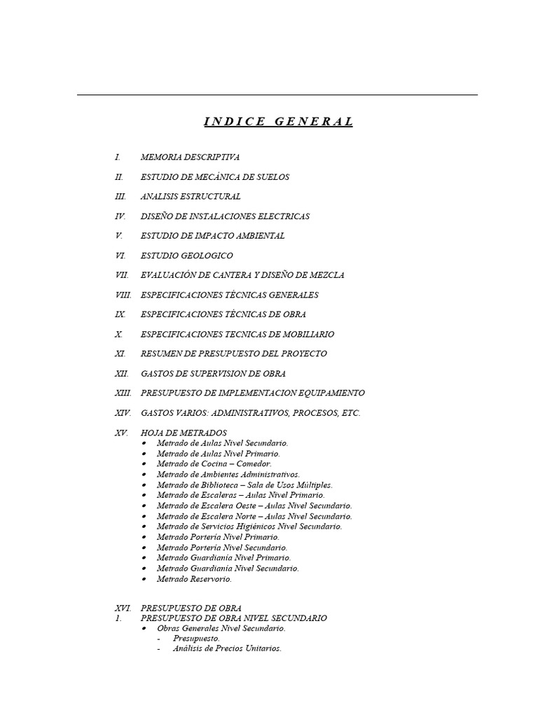 Indice General Expediente | Descargar gratis PDF | Presupuesto