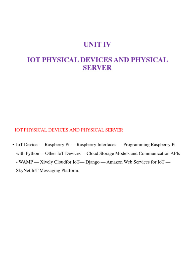 IoT Devices and Raspberry Pi Overview | PDF | Cloud Computing ...