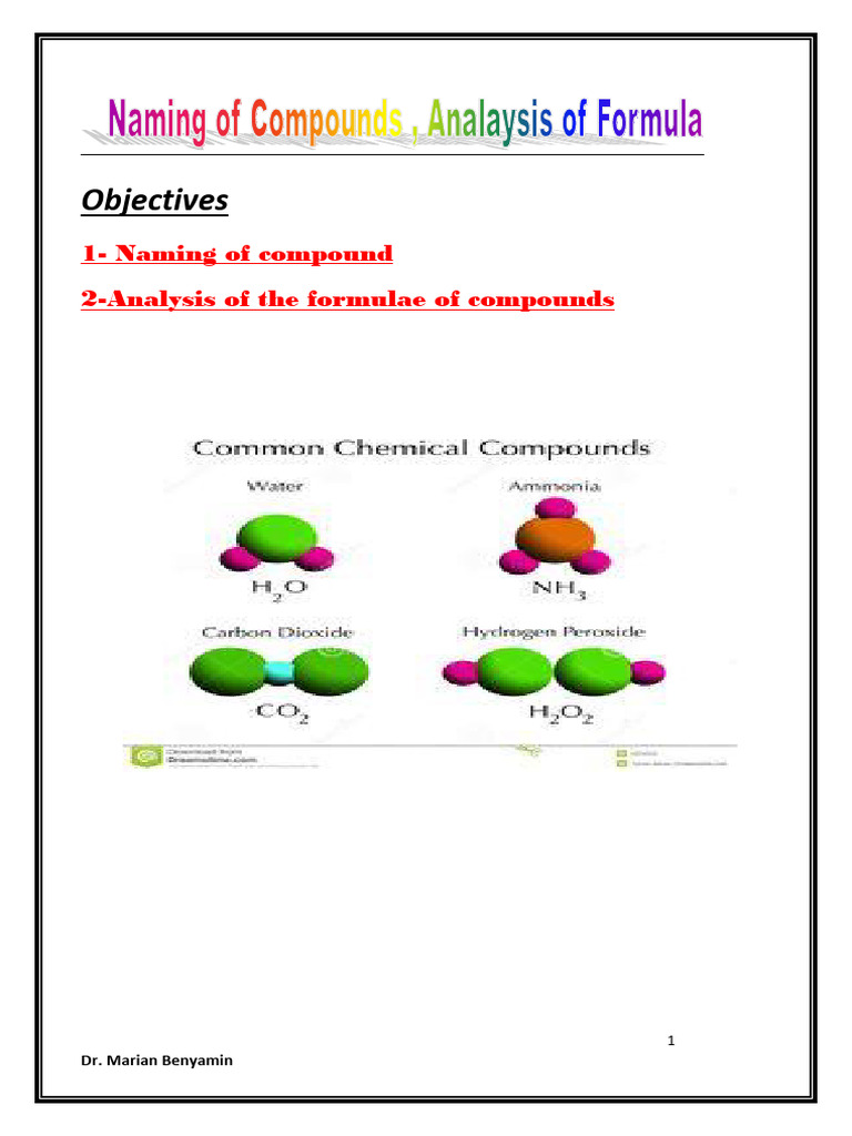 Naming and Analyzing Chemical Compounds | PDF | Hydroxide | Oxide