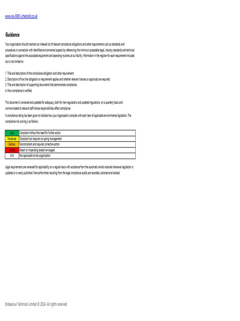 ISO 45001 2018 Legal and Other Requirements Register Sample | PDF ...