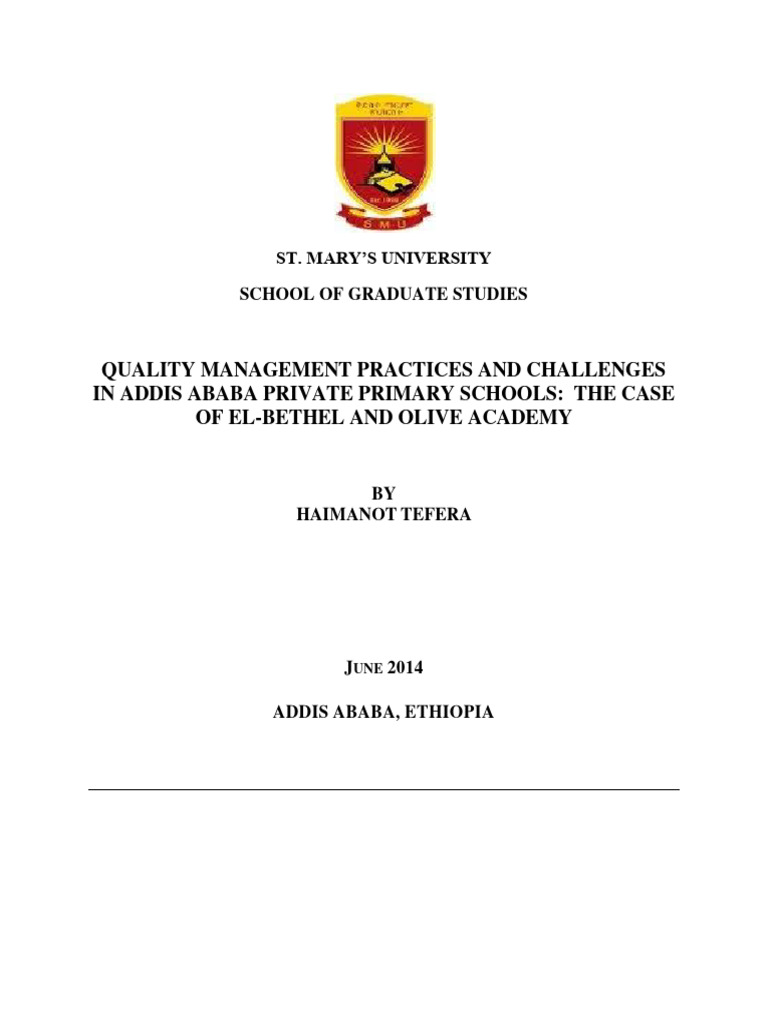 Haimanot Tefera | PDF | Quality (Business) | Quality Management