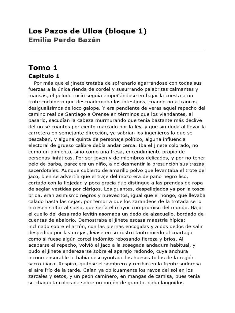 Los Pazos de Ulloa Bloque 1 | PDF