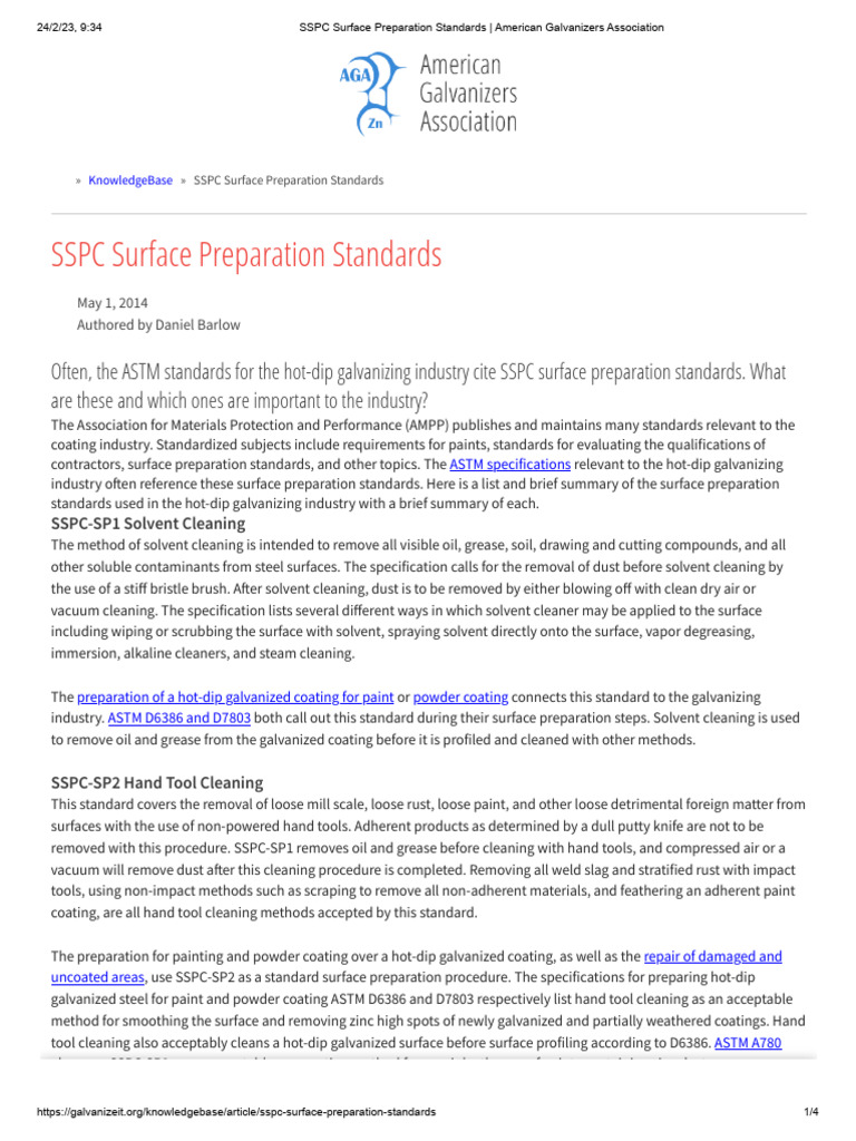 SSPC Surface Preparation Standards | PDF | Rust | Galvanization