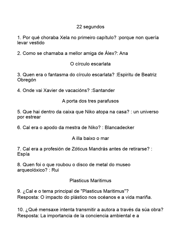 Preguntas de Libros Populares | PDF
