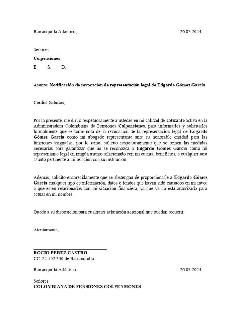 Poder y Solicitud | PDF | Pensión