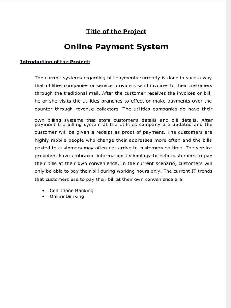 Vdocuments - MX - Project Report On Online Payment System | PDF