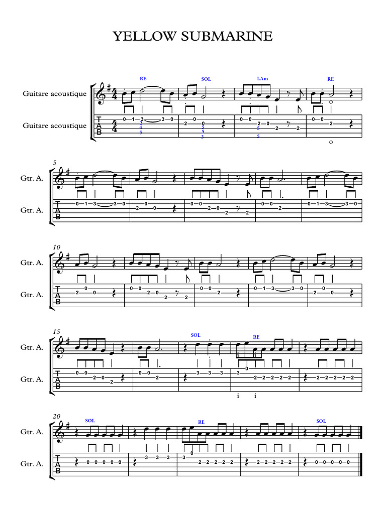 Yellow Submarine Tab | PDF