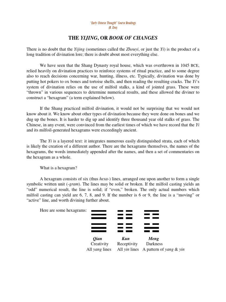 The Yijing or Book of Changes | PDF | Yin And Yang | Chinese Philosophy