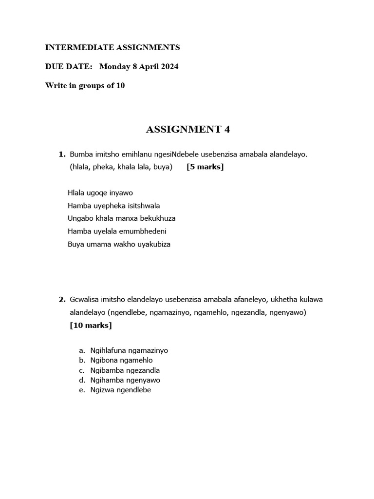 LAICEBND302 - ASSIGNMENTS 4, 5 and 6 | PDF