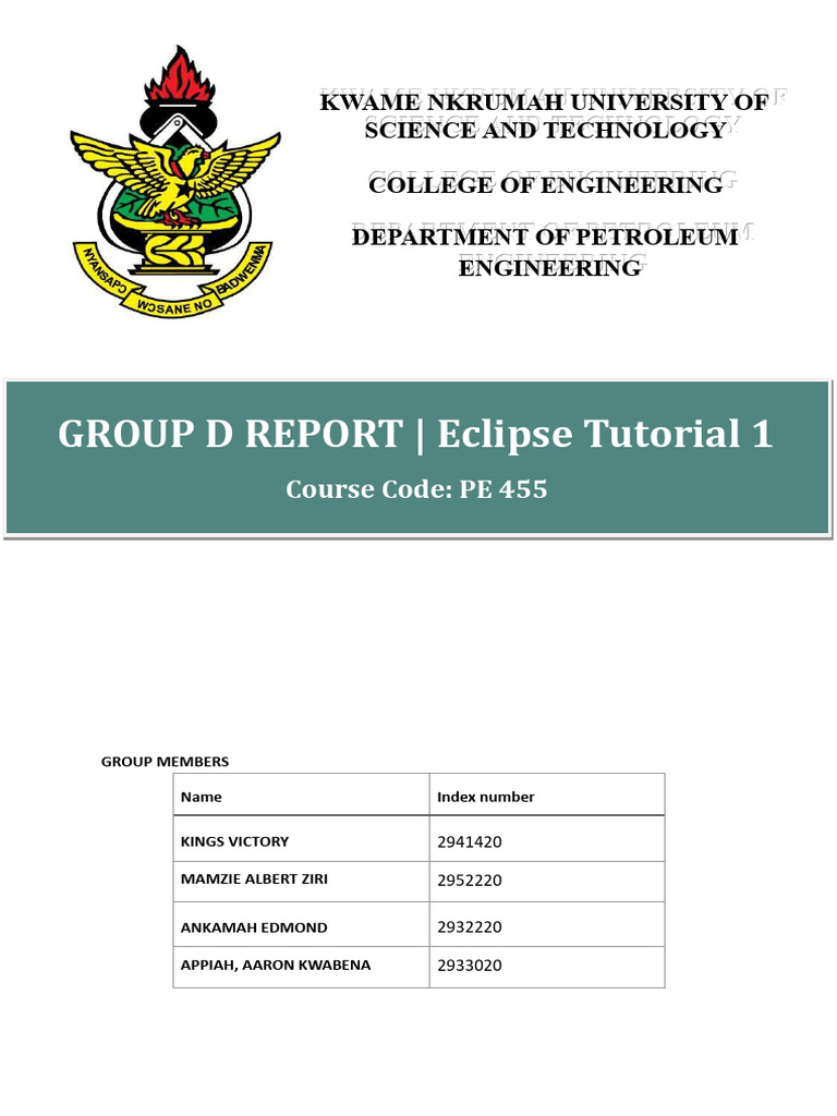 Reservoir Simulation Eclipse - Group D | PDF | Petroleum Reservoir ...