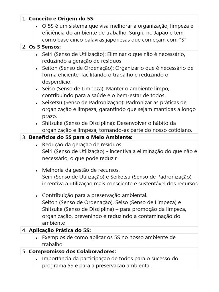 Conceito e Origem Do 5S | PDF
