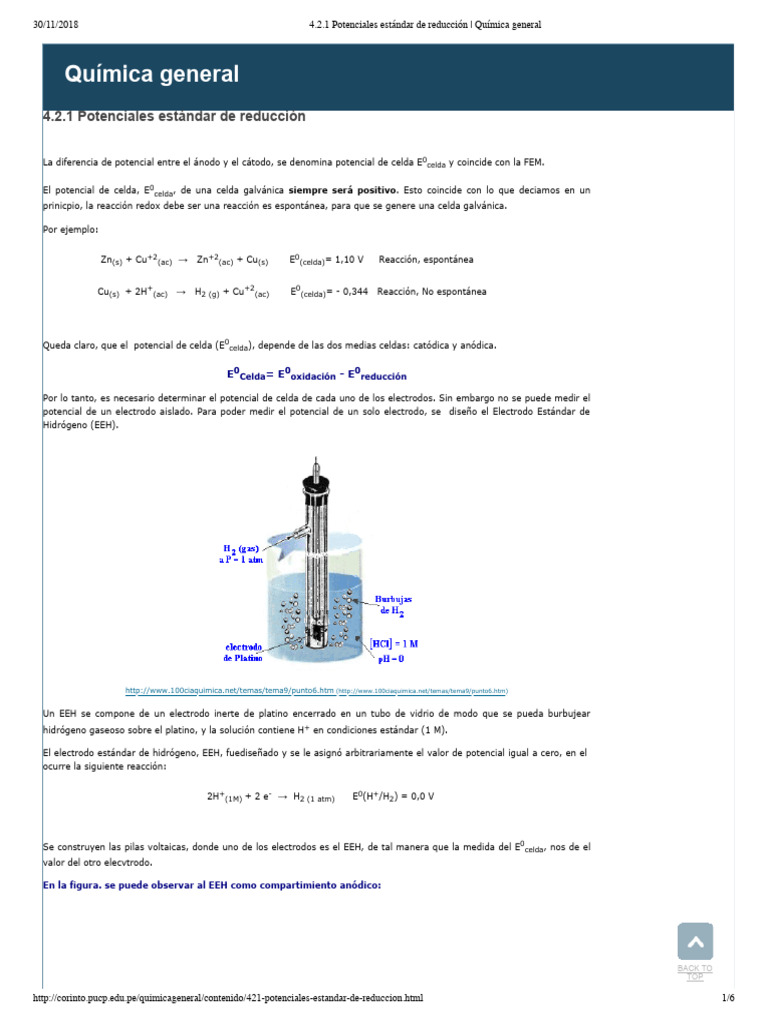 4.2.1 Potenciales estándar de reducción _ Química general | Descargar gratis PDF | Redox | Electrodo
