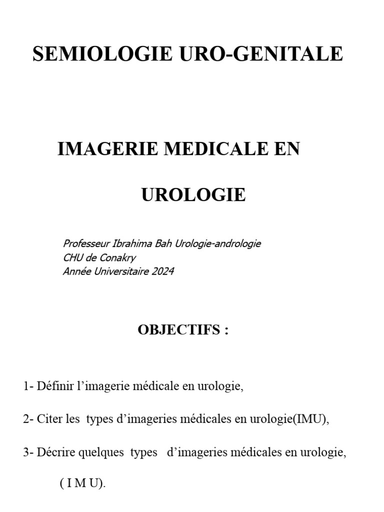 Imagerie Medicale en Urologie | PDF | Prostate | Appareil urinaire