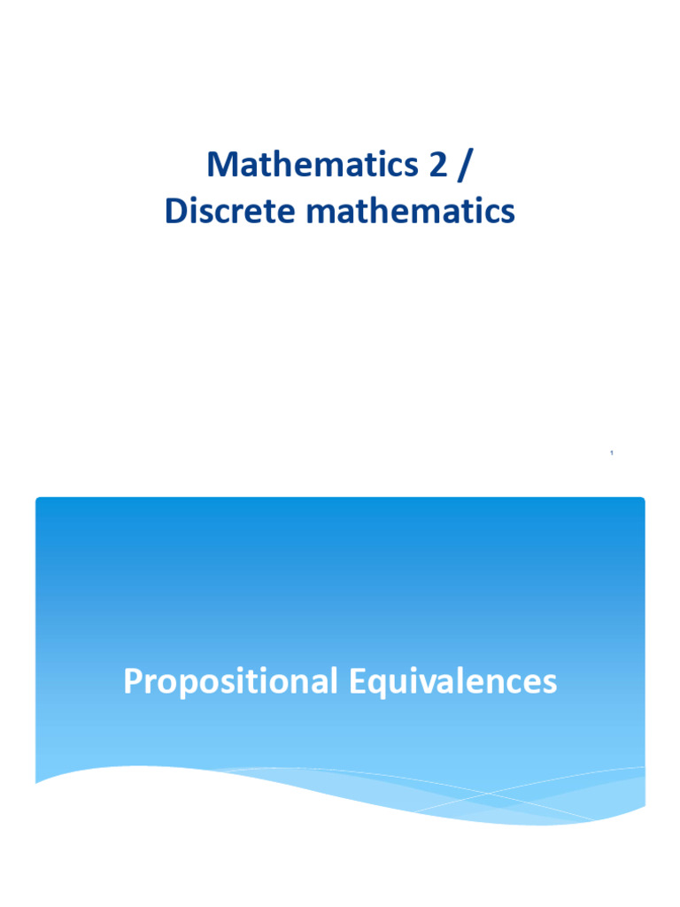 02 Propositional Equivalences | PDF | Contradiction | Logic