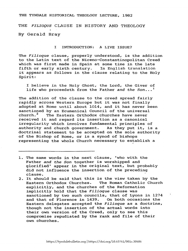 The Filioque Clause in History and Theology | PDF | Ecumenism | Eastern ...