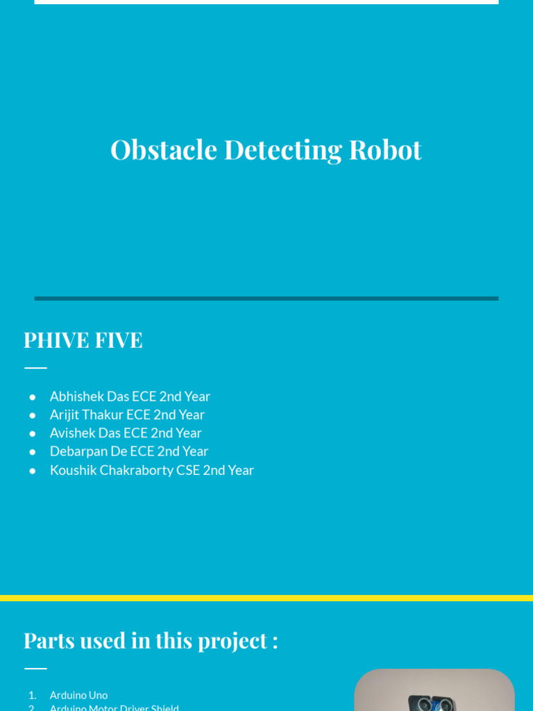 Obstacle Detection Robot Guide | PDF | Robot | Robotics