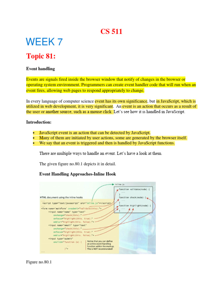 Cs 511 Final Complete Book | Download Free PDF | Dynamic Web Page | Document Object Model