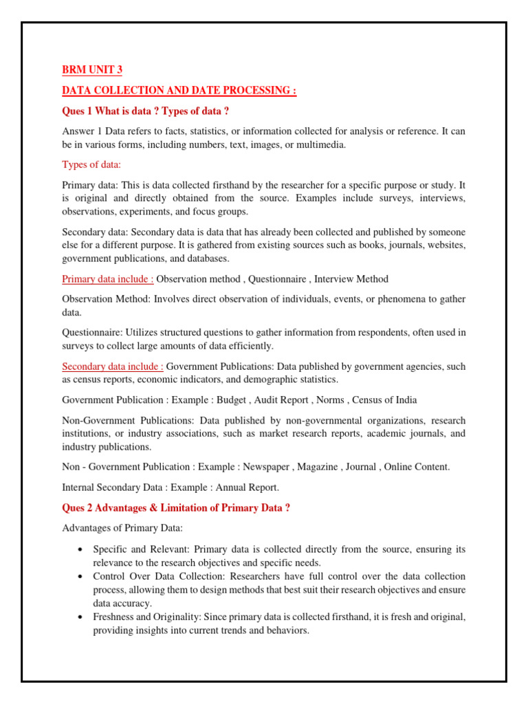BRM UNIT 3 | Download Free PDF | Level Of Measurement | Questionnaire