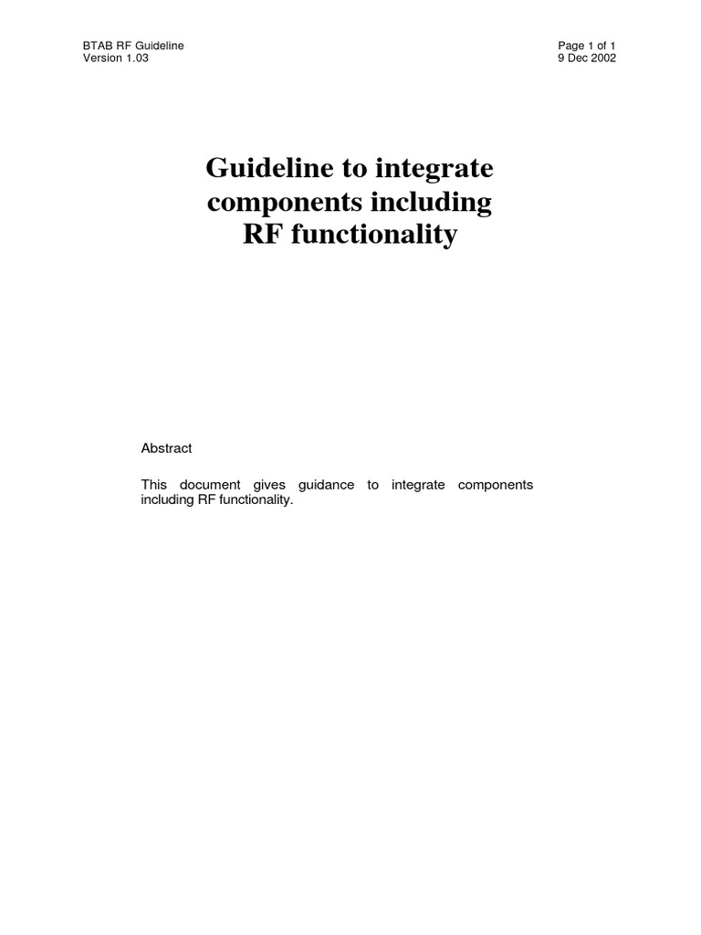 Rf Guideline Ver 1 03 Pdf Bluetooth Antenna Radio