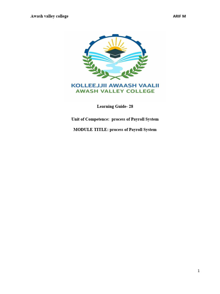 Process of Payroll System and Establish & Maintain Payrol | PDF ...