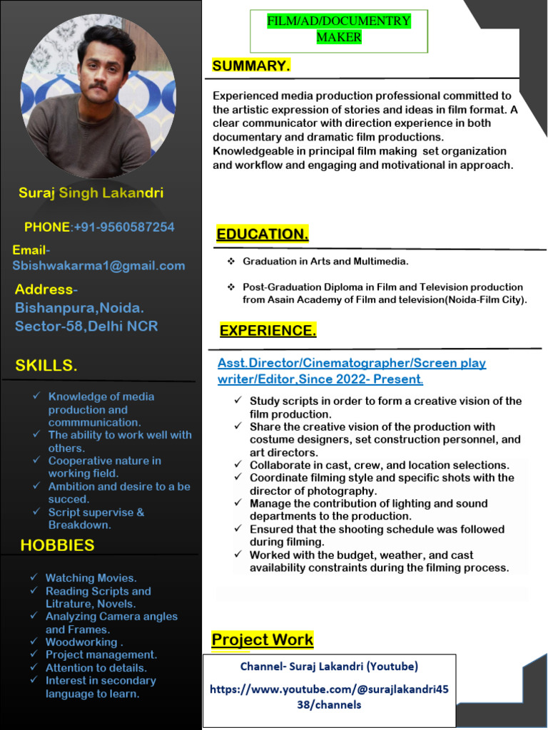 Suraj Singh | PDF | Filmmaking | Film Director