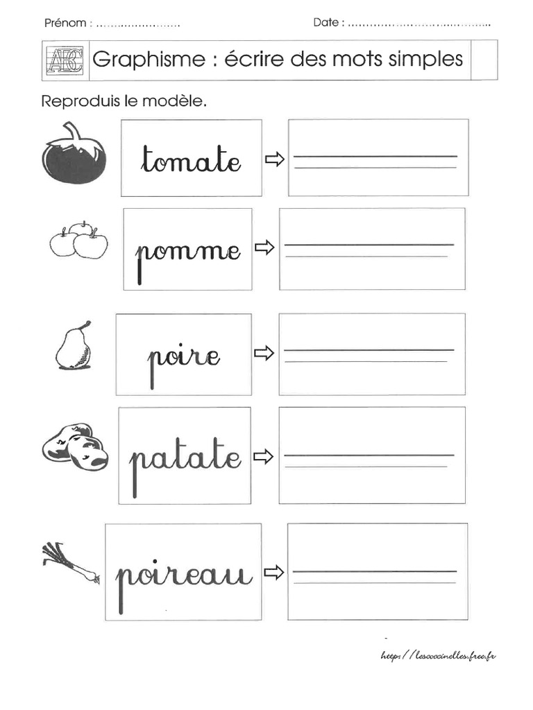 Ecrire Des Mots Simples | PDF