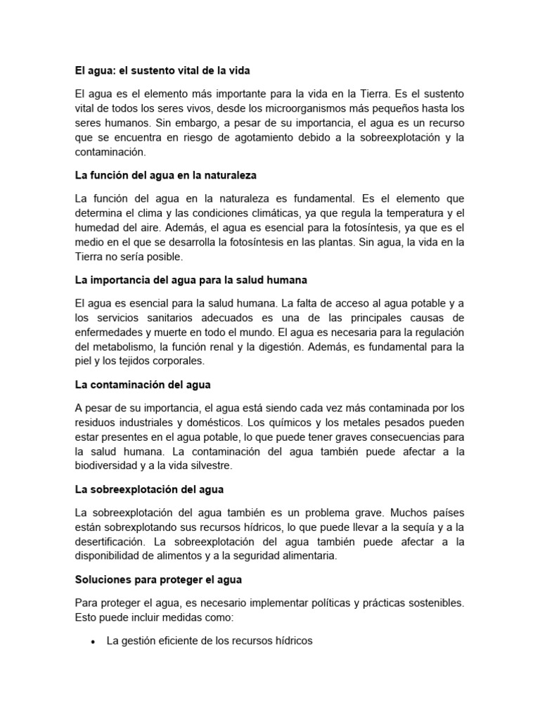El Agua | PDF | Agua | Contaminación