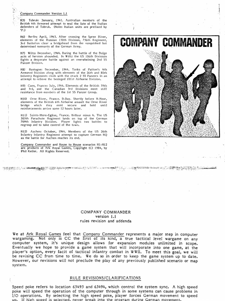 Company Commander (Ark Royal Games) | PDF