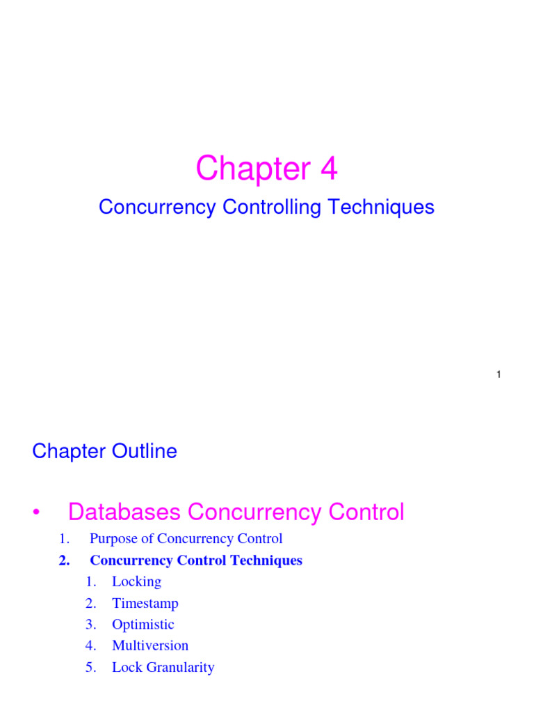 Chapter 4 - Concurrency Controle | PDF | Computer Data | Concurrent Computing