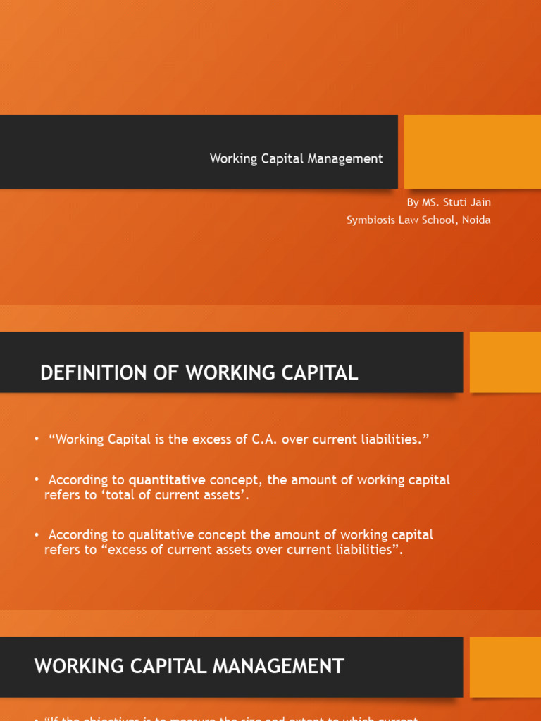 Am Iv WCM | PDF | Working Capital | Capital (Economics)