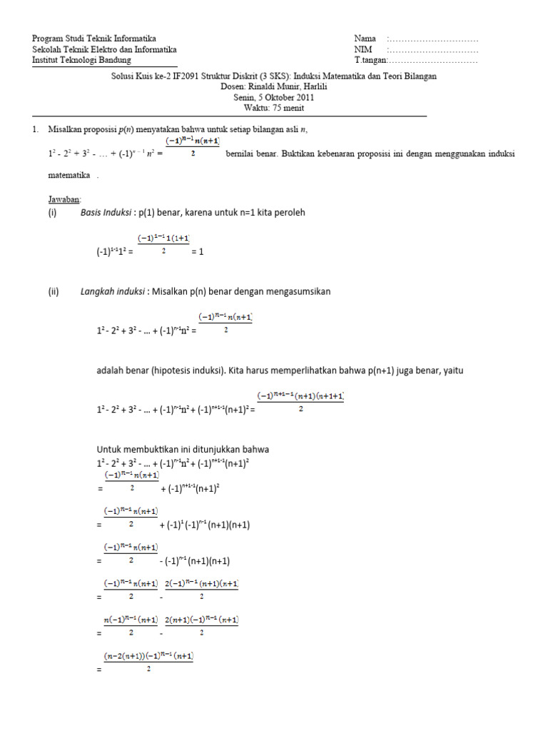 Solusi Kuis 2-2011 | PDF