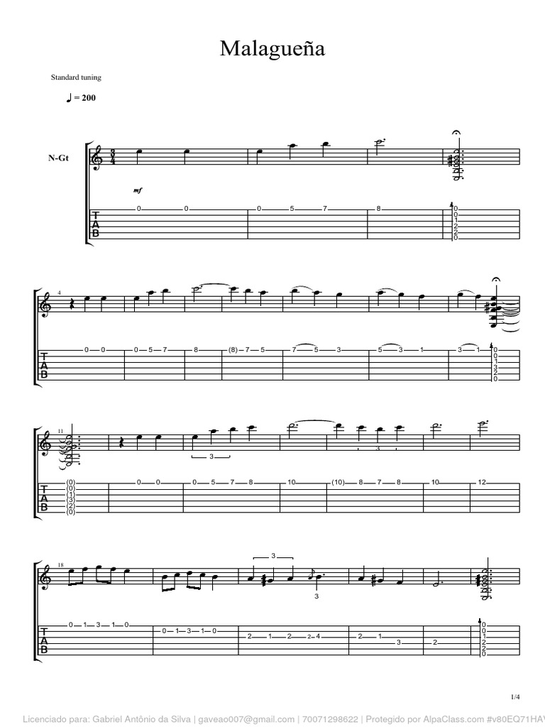 malaguena | PDF | Spanish Language Music | Songs