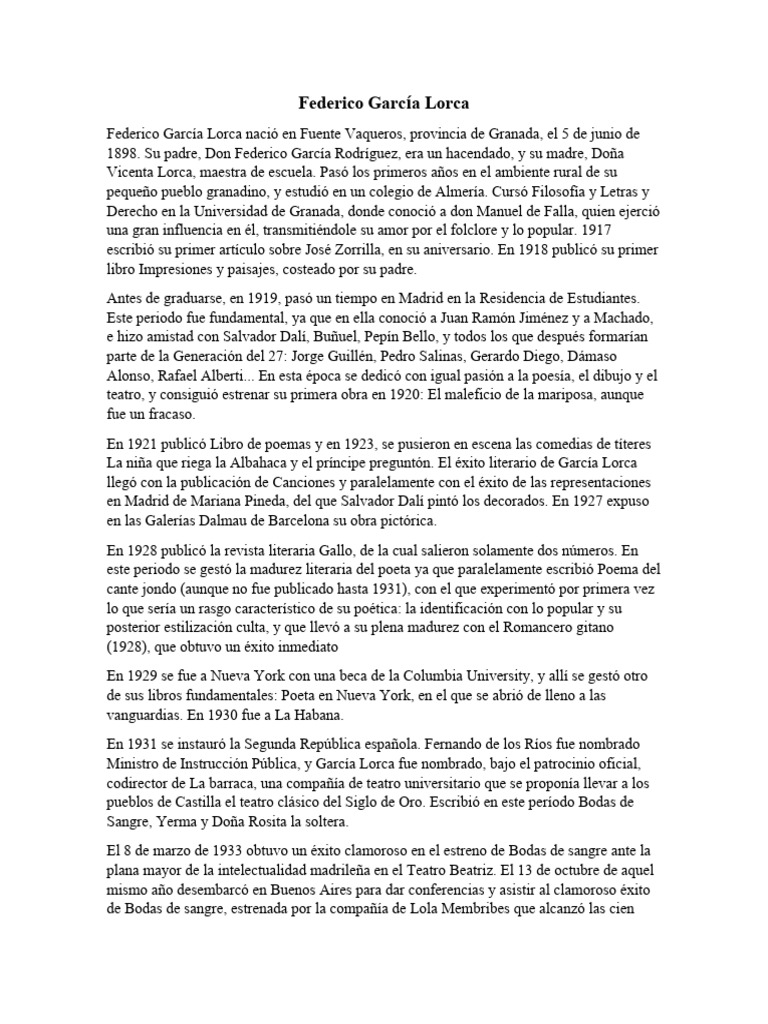 Federico García Lorca | PDF | Federico García Lorca