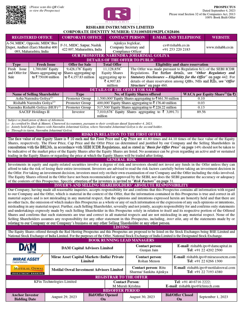 RIL Prospectus | Download Free PDF | Stocks | Investing