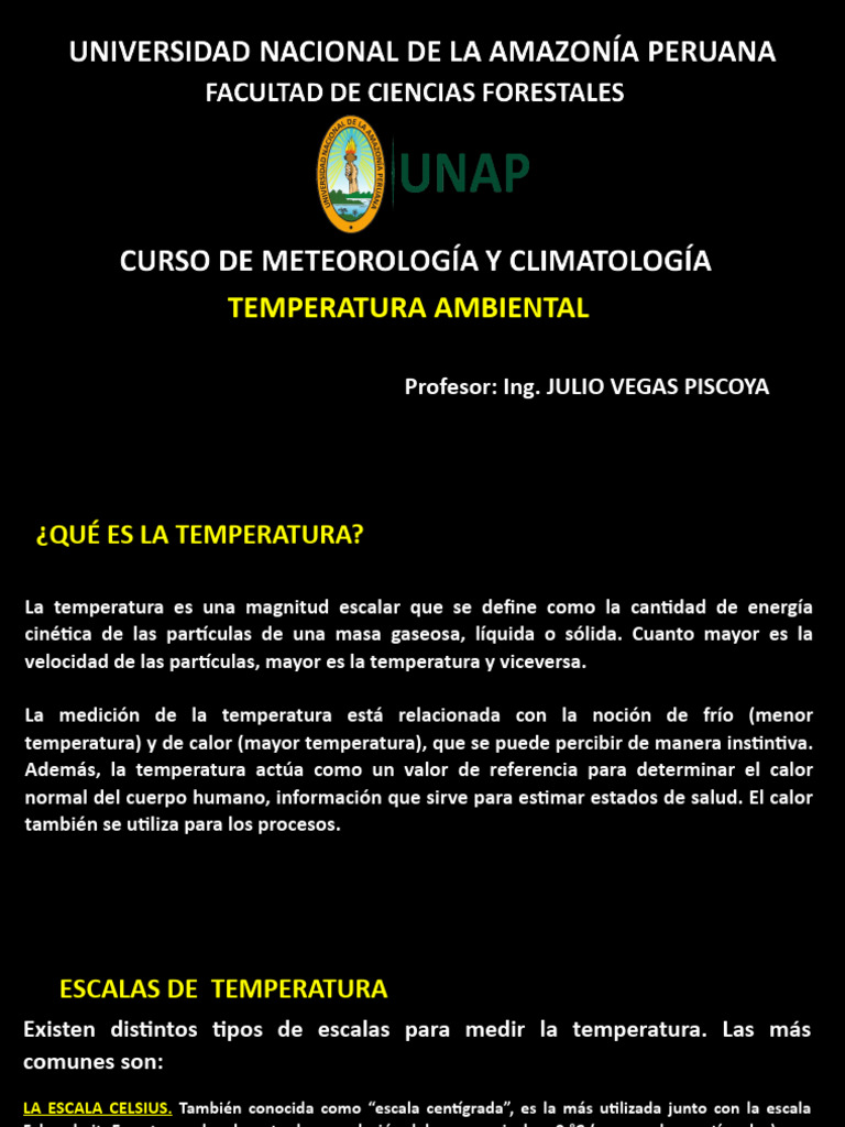 Presentación de La Temperatura | PDF | Temperatura | Fahrenheit