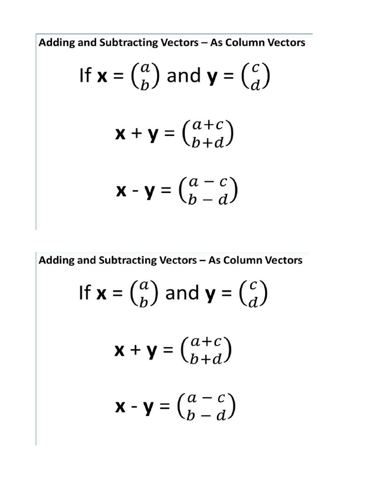 Adding-Column-Vectors-Handout | PDF