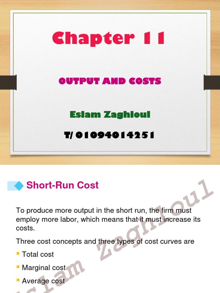 Chapter 11. Ppt New الاهم | PDF | Average Cost | Marginal Cost